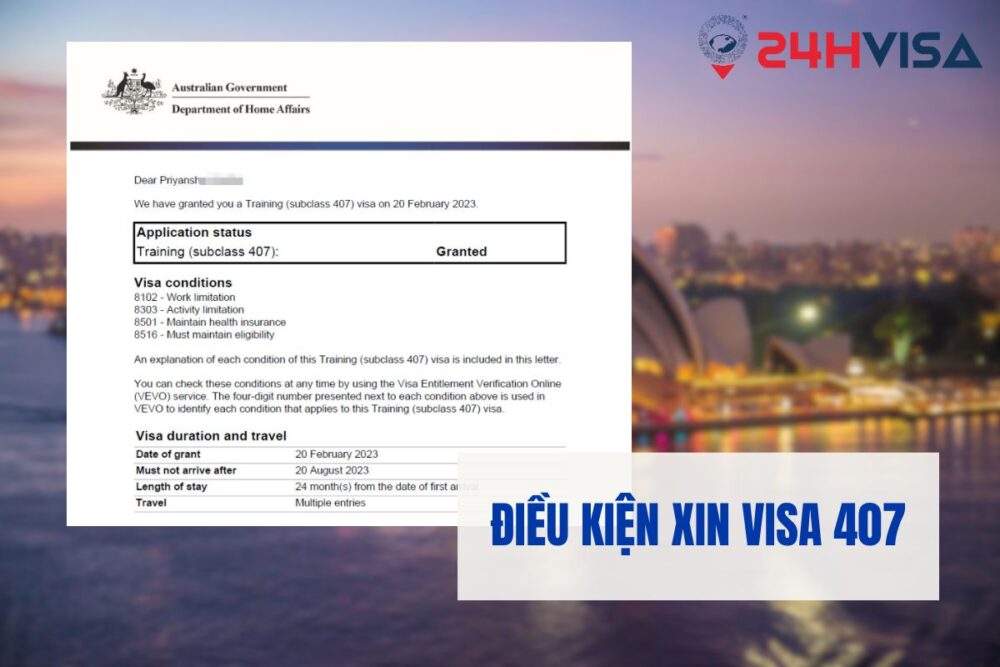 Visa 407 Úc diện thực tập: Chương trình đào tạo, Điều kiện, Thủ tục